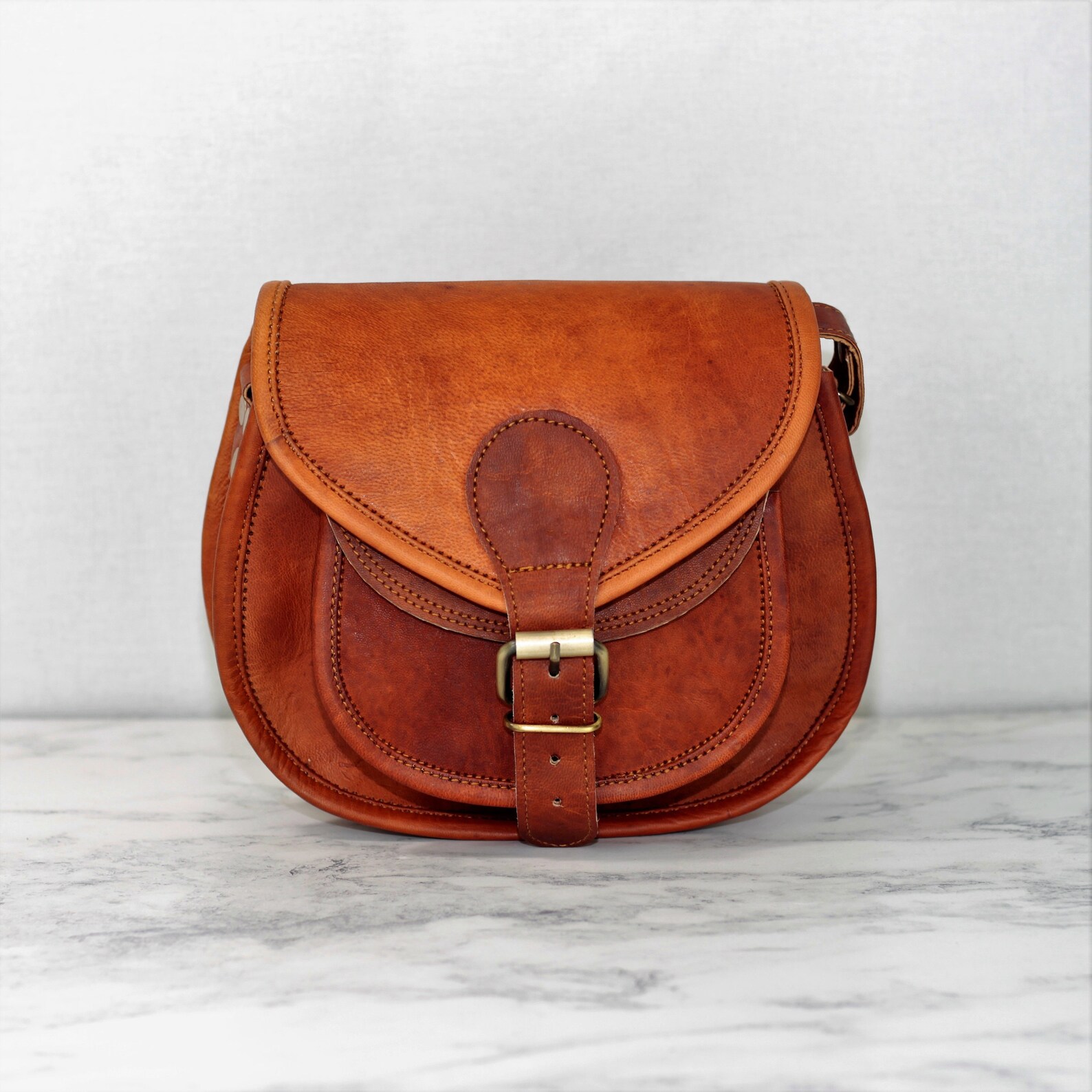 Vintage Leather Saddle Bag With Personalisation - Etsy