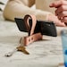 Personalised Leather Phone Stand Key Ring - Etsy