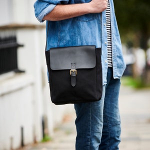 Personalised Canvas and Leather Messenger Bag - Perfect Christmas Gift ...