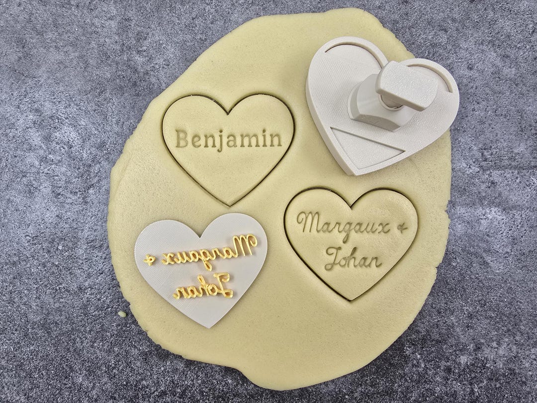 Pusher Cookie Cutter - Heart Model 1 to 2 Lines of Text - Pivofix ...