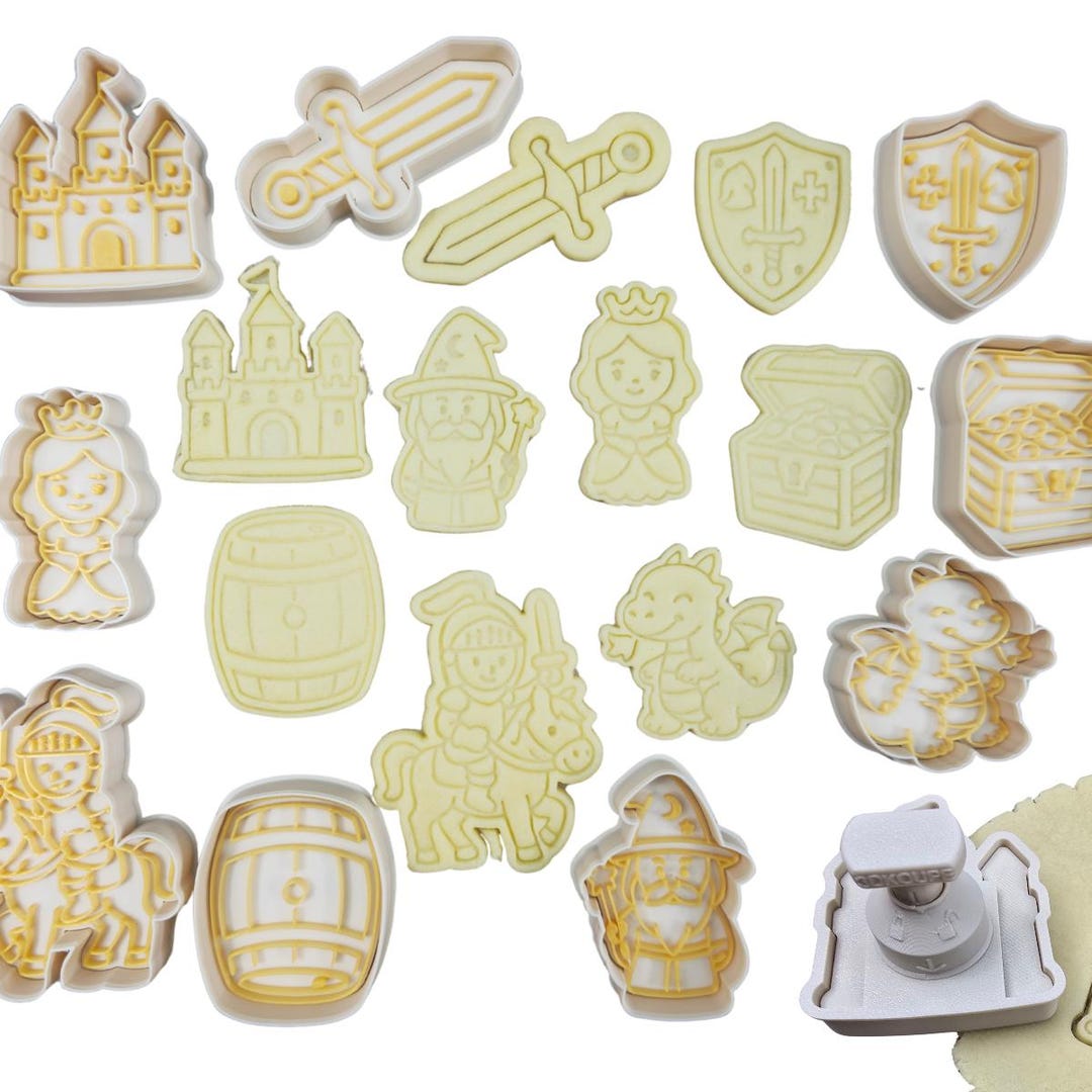 Cookie Cutters With Pusher - Knight and Castle Universe - 9 Designs ...