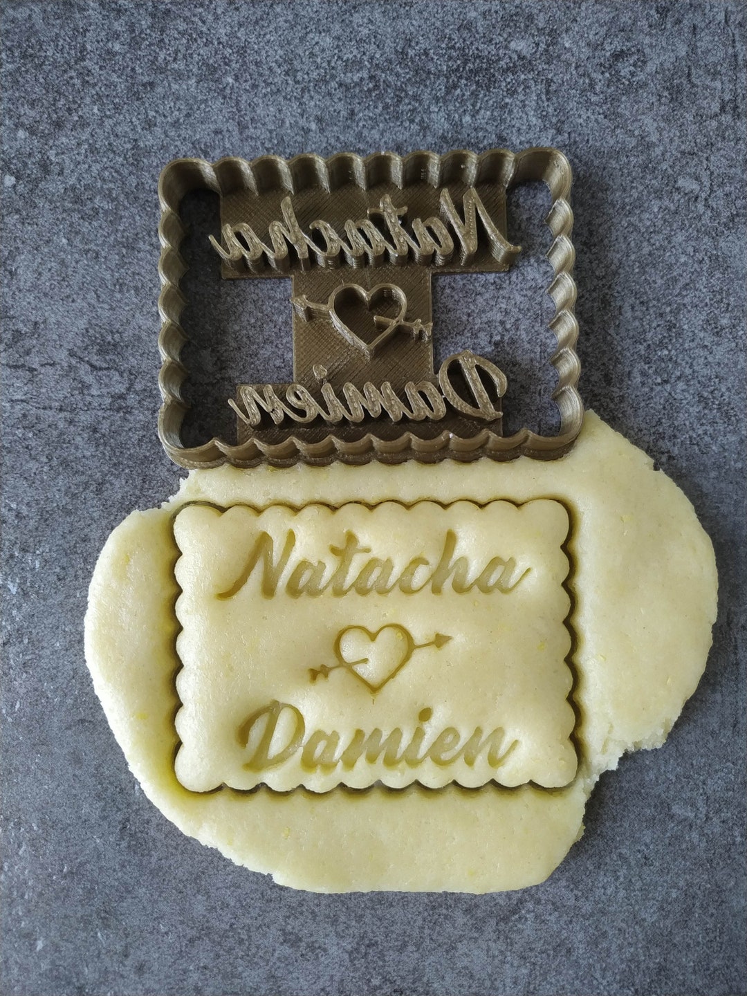 Punch Heart Cookie Cutter Small Butter Customizable With 2 First Names ...