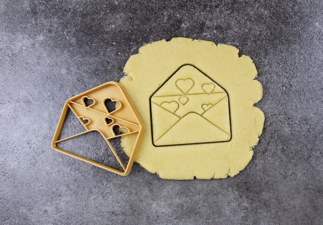 Envelope Cookie Cutter With Hearts - Designed and Made for You - Etsy