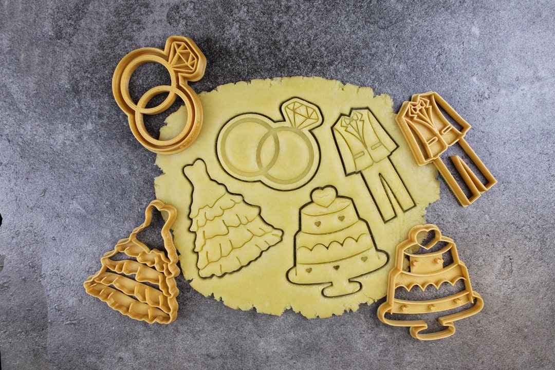 Wedding-themed Cookie Cutters: Dress, Suit, Cake and Ring - Etsy