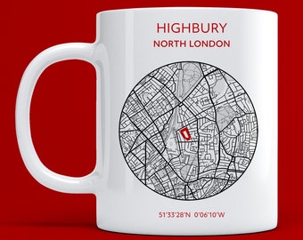 Arsenal Mug: Emirates Map | Etsy