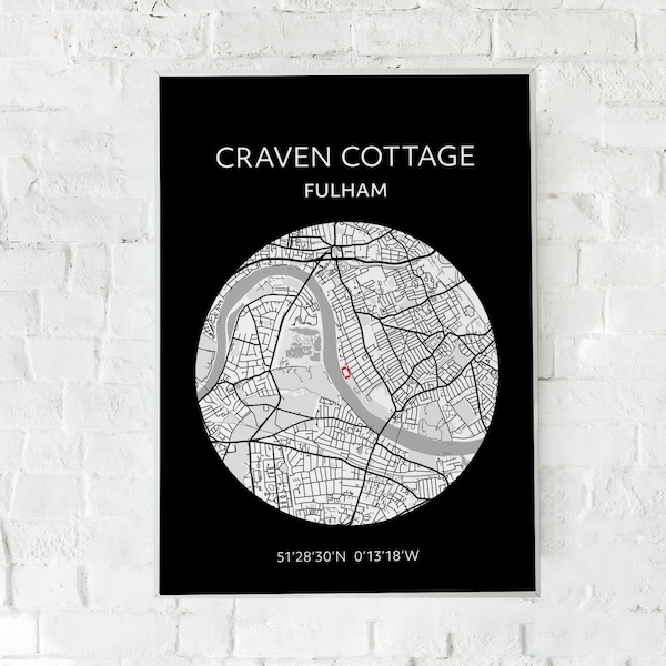 Craven Cottage Map - Etsy