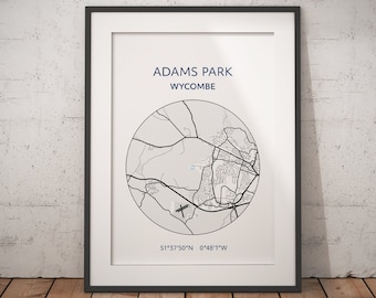 Wycombe FC Adams Park Minimalist Map Prints & Frames | the Chairboys F ...