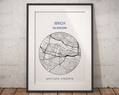 Glasgow Rangers Print: Ibrox Stadium Map - Etsy