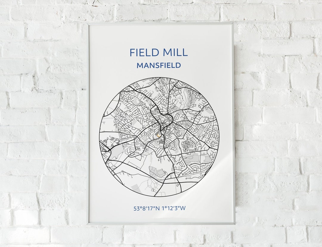 Mansfield Town Print: Field Mill Map - Etsy
