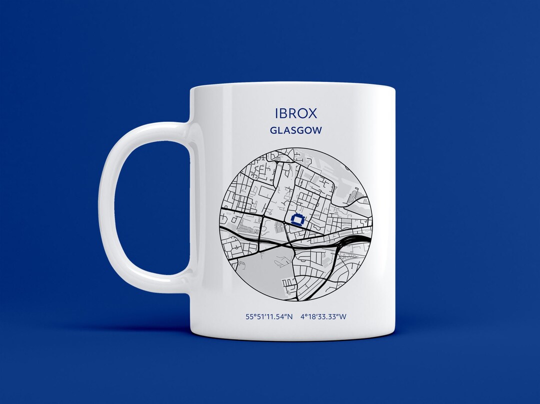 Glasgow Rangers Mug: Ibrox Stadium Map - Etsy UK
