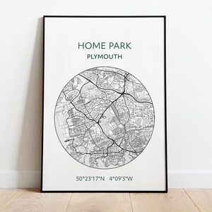 Plymouth Argyle Print: Home Park Map - Etsy UK