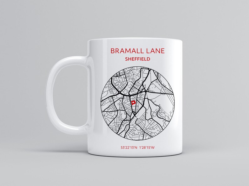 Sheffield United Mug: Bramall Lane Map - Etsy