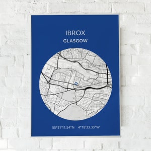Glasgow Rangers Print: Ibrox Stadium Map - Etsy
