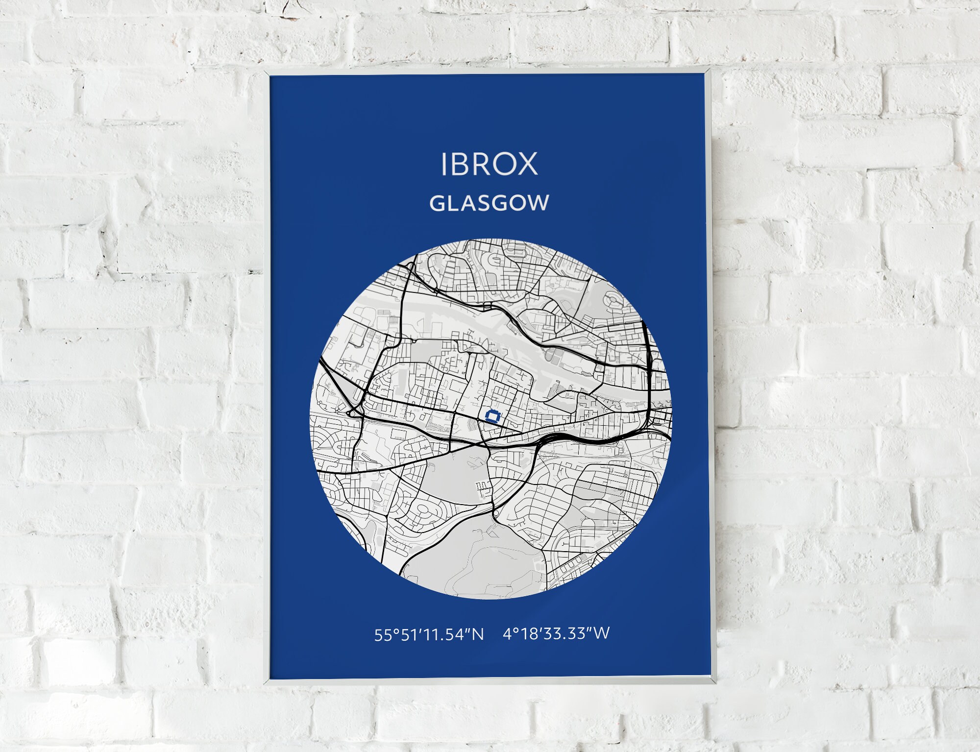 Glasgow Rangers Print: Ibrox Stadium Map - Etsy