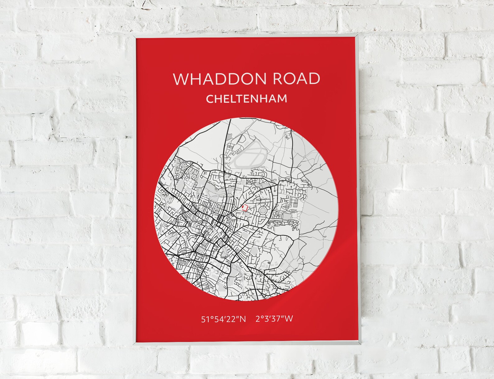 Cheltenham Town Print: Whaddon Road Map - Etsy