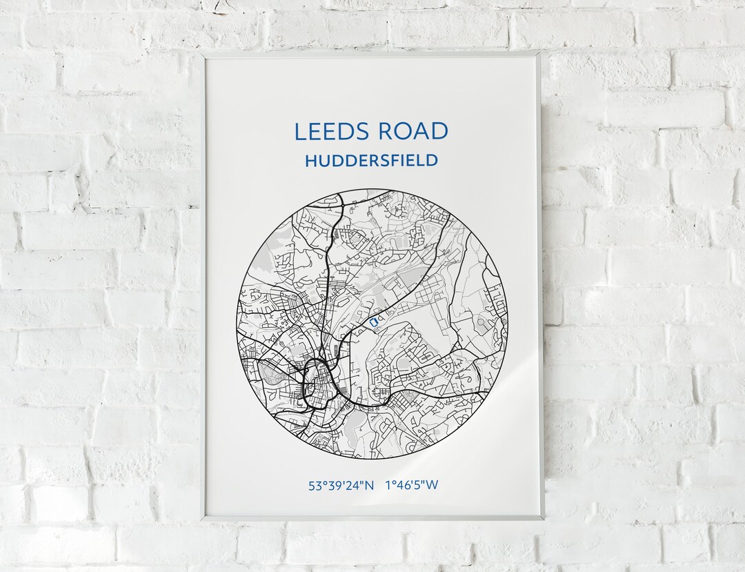 Huddersfield Town: Leeds Road Map Print - Etsy UK
