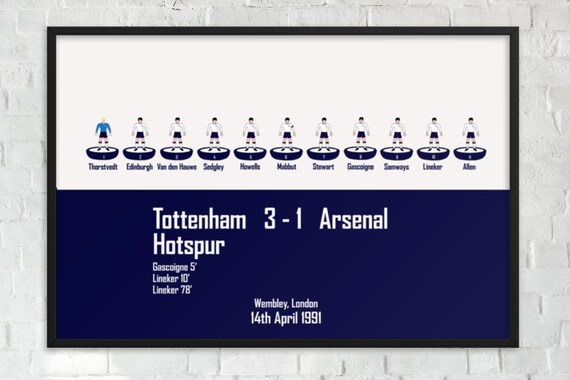 Tottenham Hotspur 1991: Subbuteo Print - Etsy UK