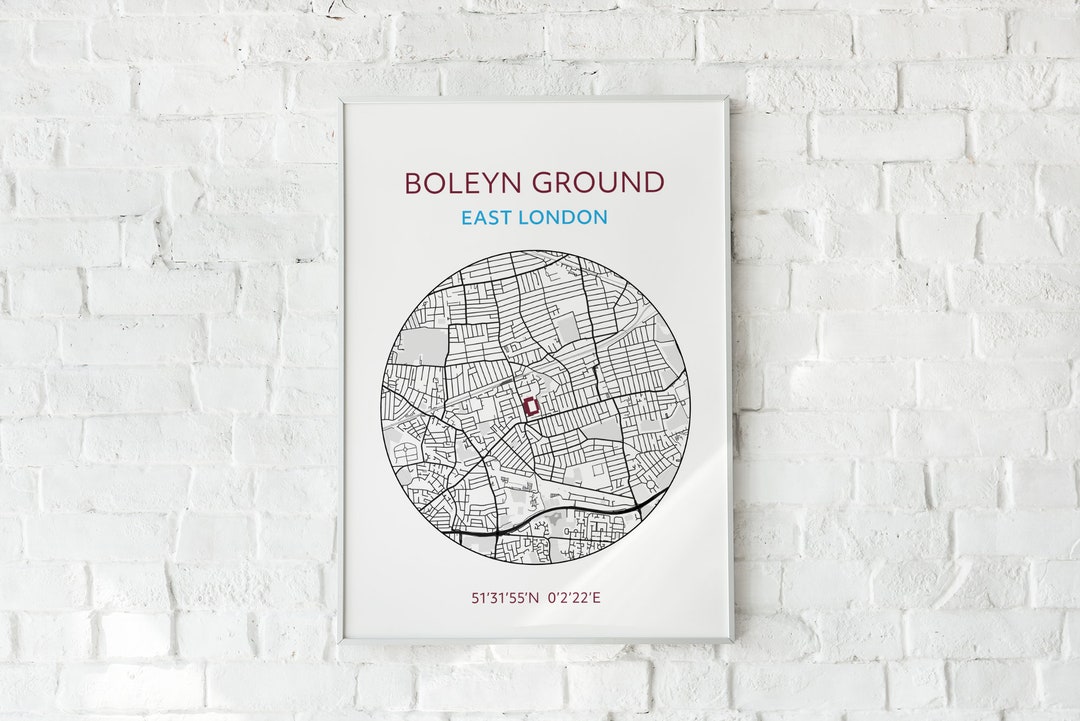 West Ham Print: Boleyn Ground Map - Etsy