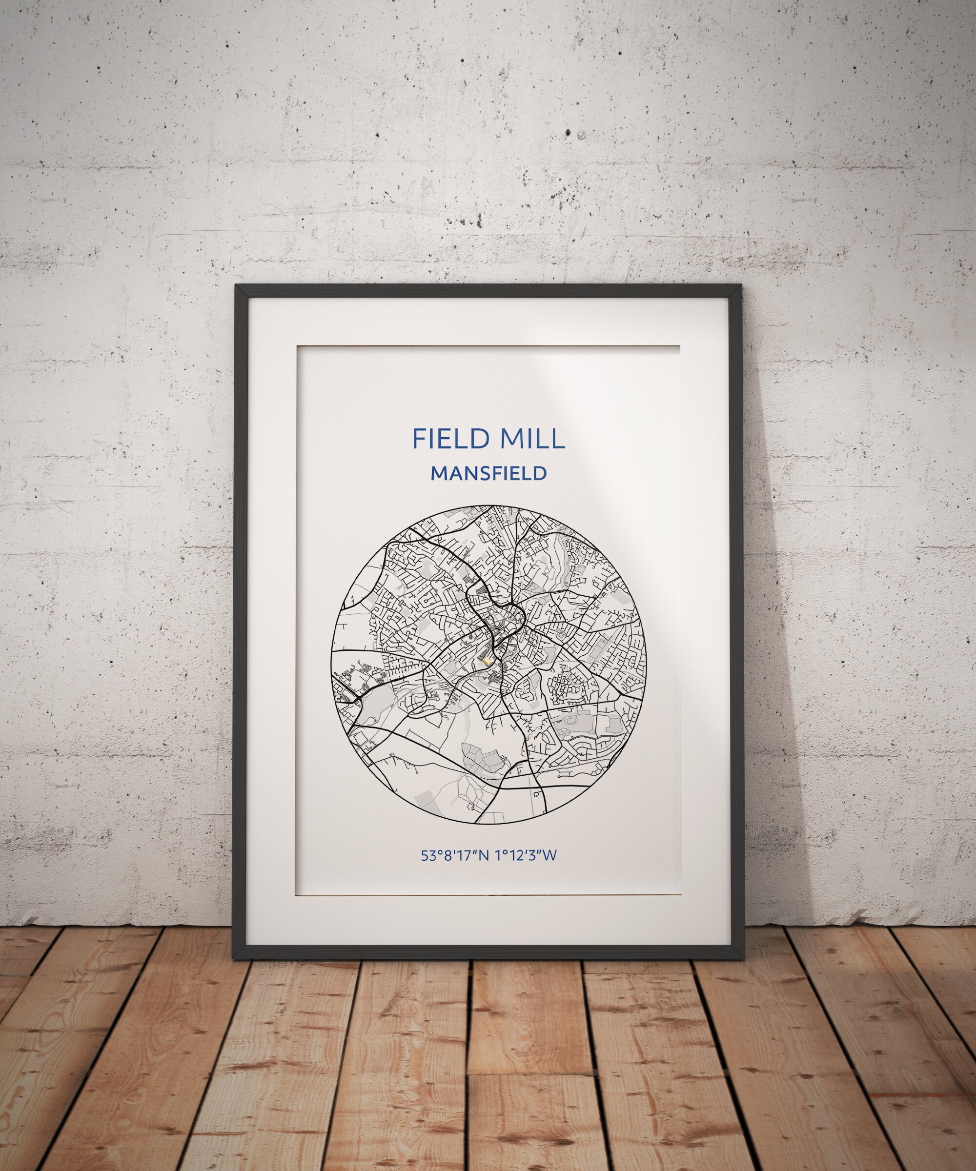 Mansfield Town Print: Field Mill Map - Etsy