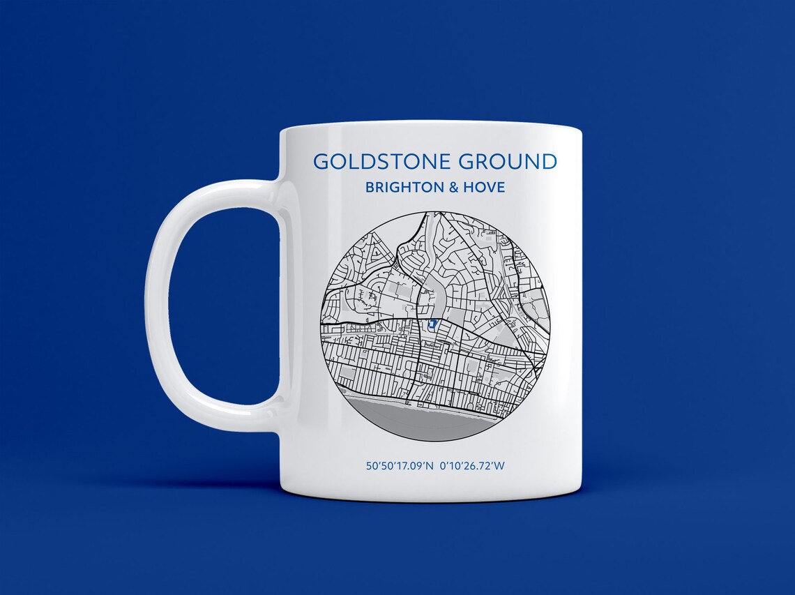 Brighton & Hove Albion Mug: Goldstone Ground Map - Etsy