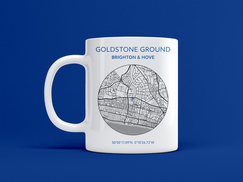 Brighton & Hove Albion mug: Goldstone Ground map | Etsy