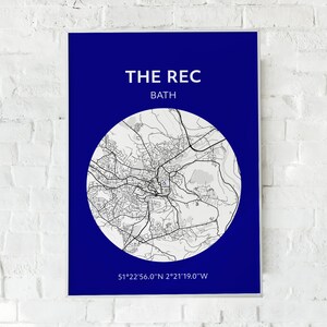 Bath Rugby Print: Recreation Ground Map - Etsy UK