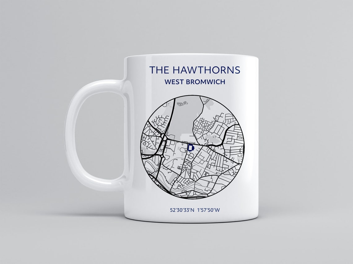West Bromwich Albion Mug: the Hawthorns Map - Etsy