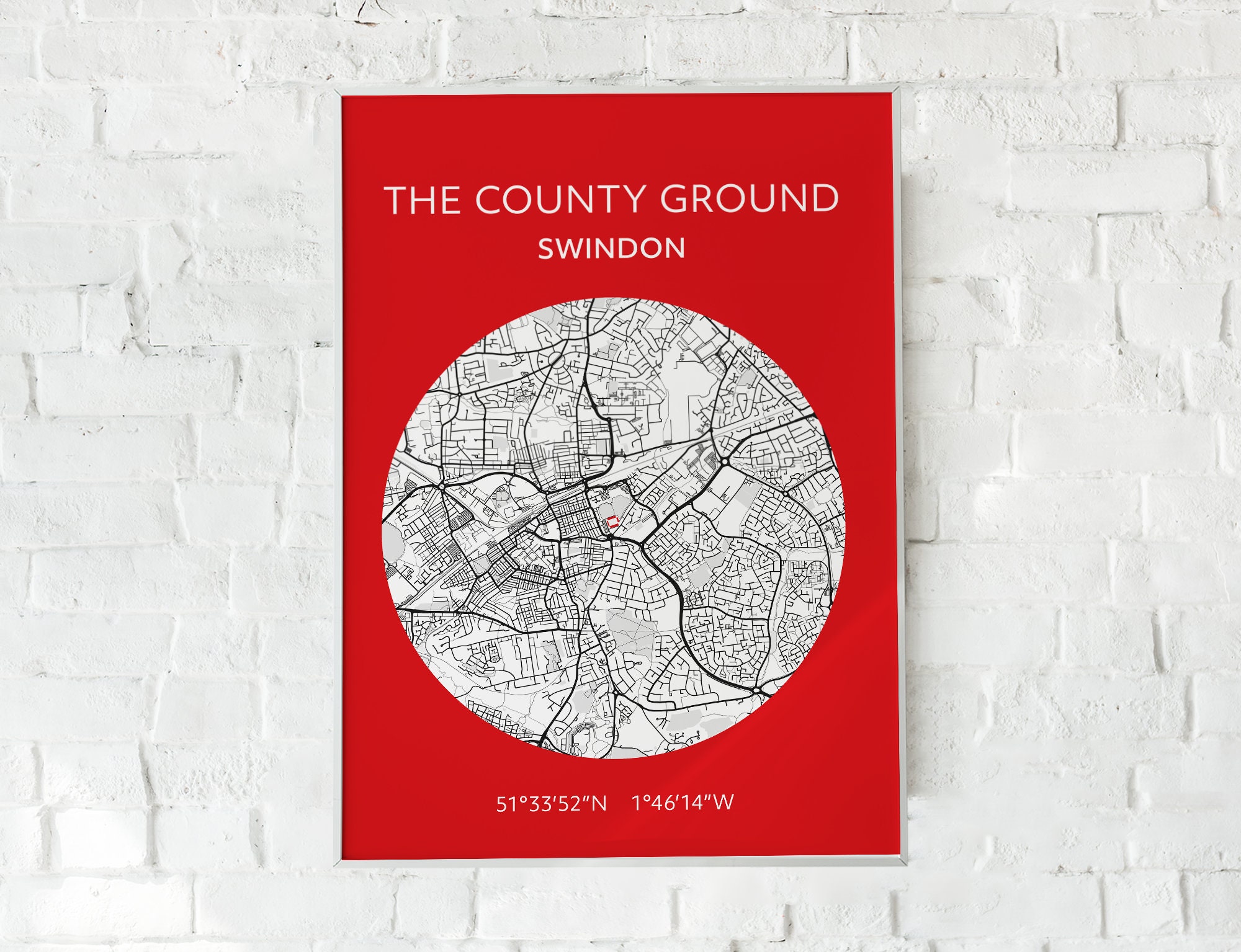 Swindon Town Print: the County Ground Map - Etsy UK
