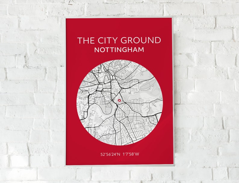 Nottingham Forest Print: City Ground Map - Etsy UK