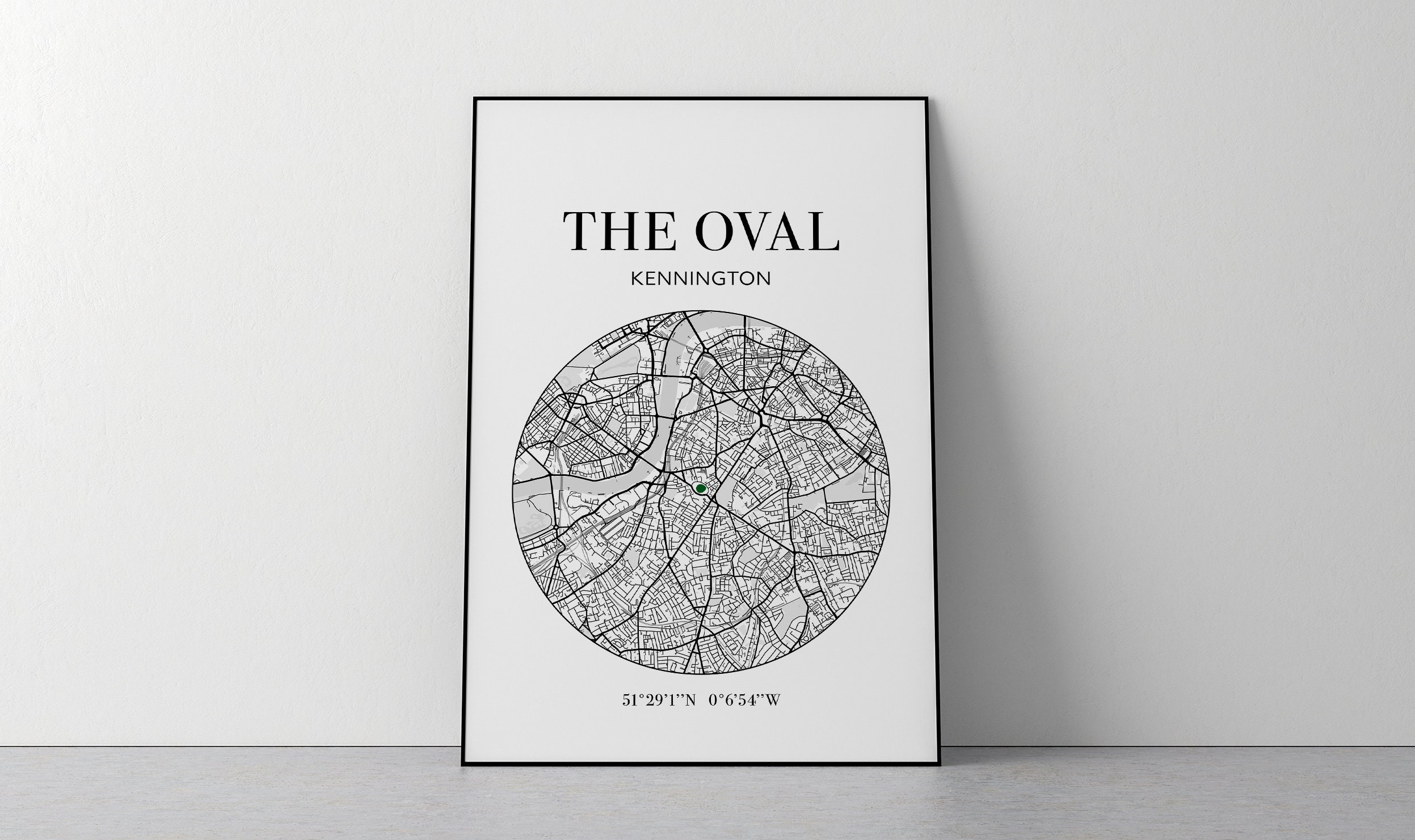 The Oval Cricket Ground Map Print | Etsy