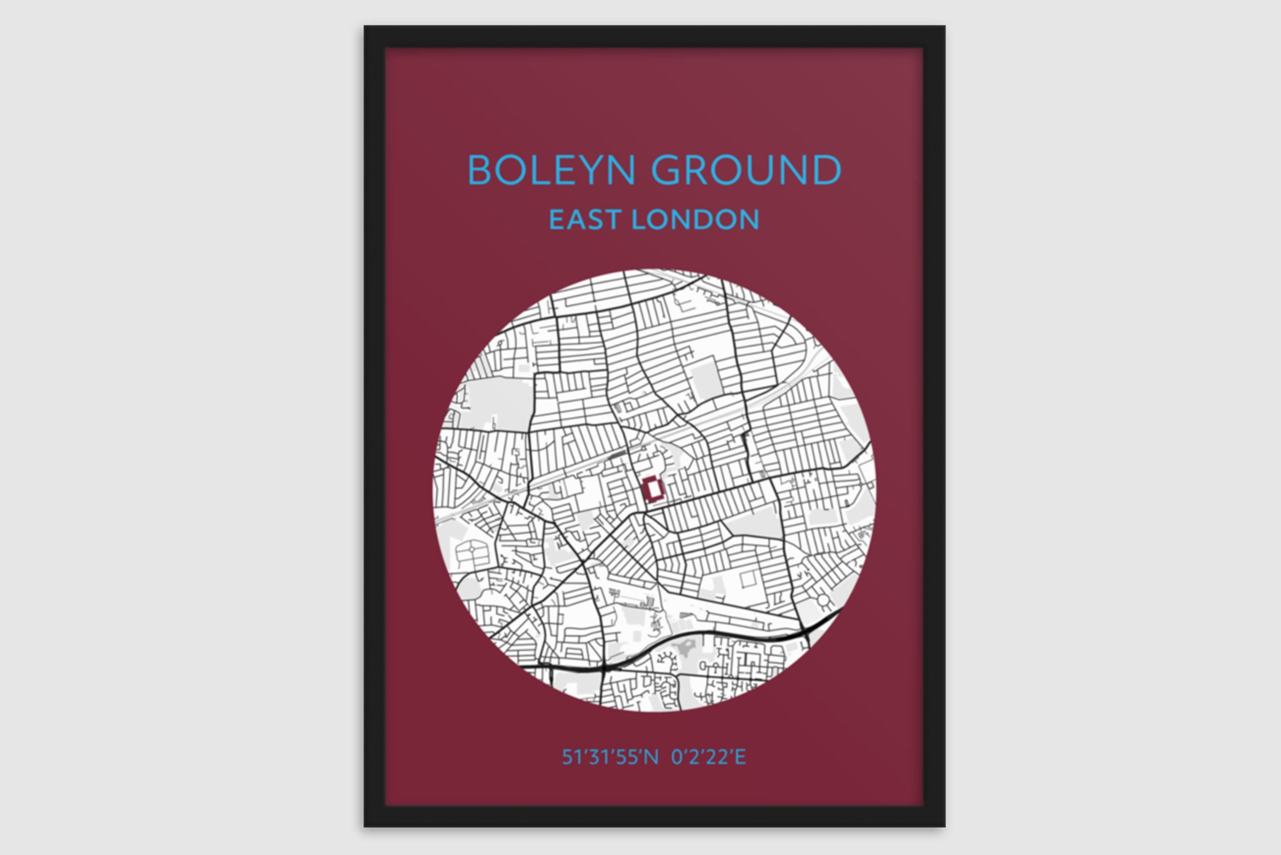 West Ham Print: Boleyn Ground Map - Etsy