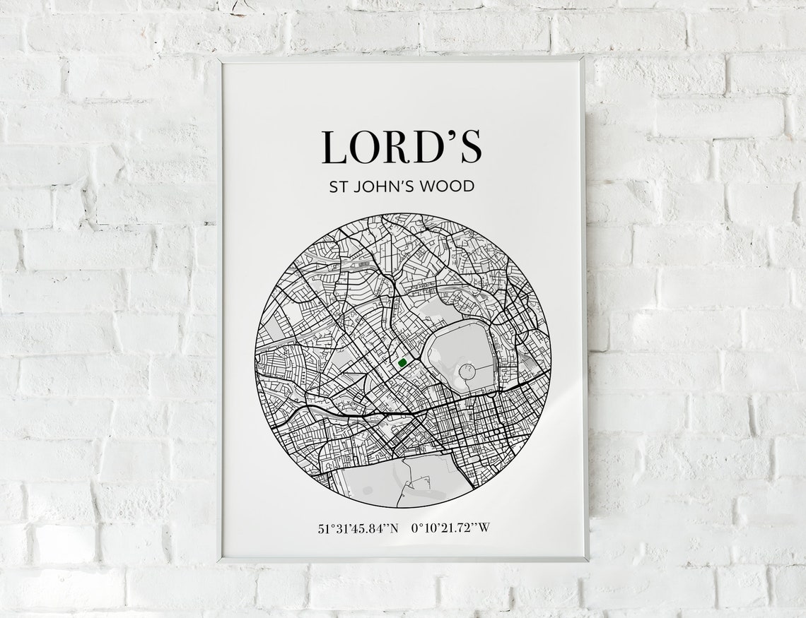 Lord's Cricket Ground Map Print | Etsy