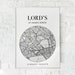 Lord's Cricket Ground Map Print - Etsy