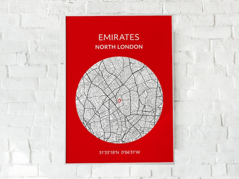 Arsenal Highbury/emirates Map - Etsy