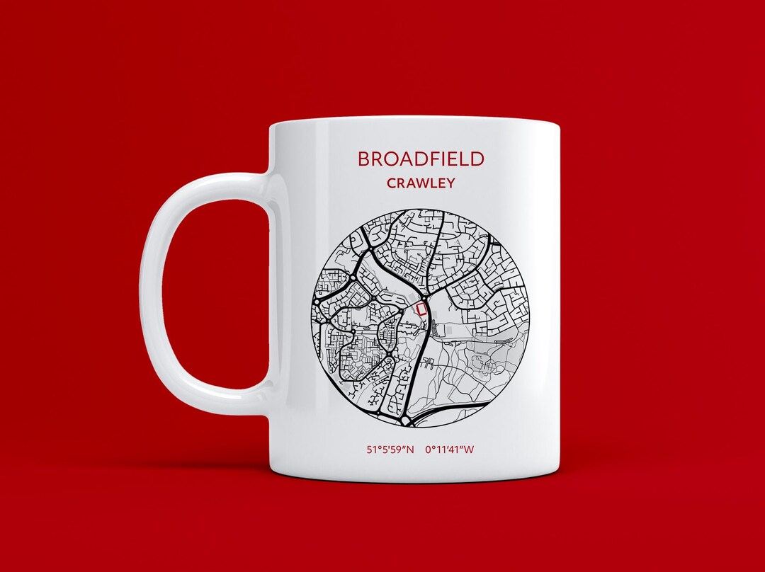 Crawley Town Mug: Broadfield Map - Etsy