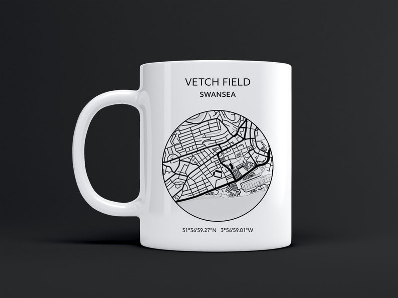 Swansea City Mug: Vetch Field Map - Etsy