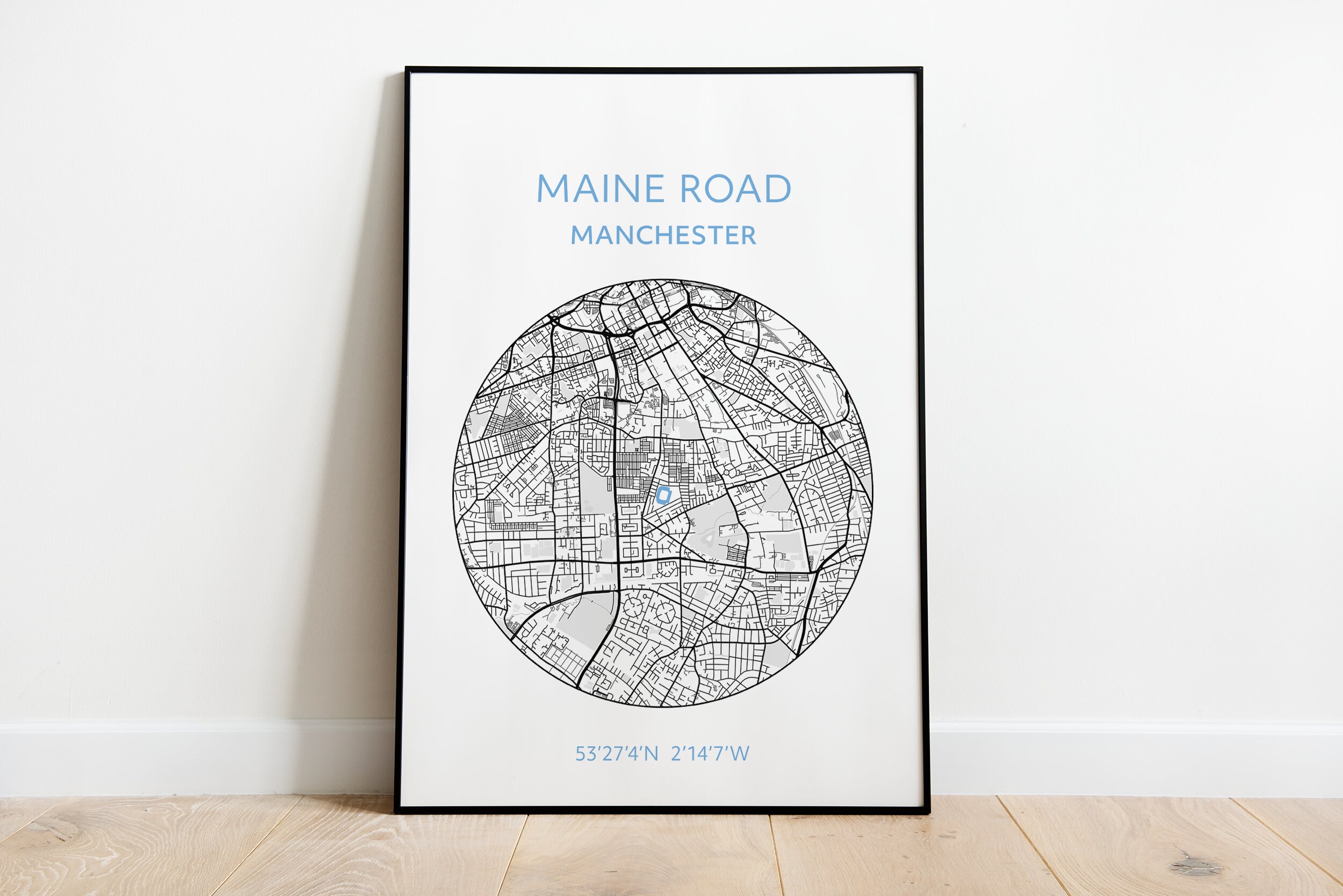 Manchester City: Maine Road Map Print - Etsy