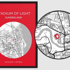 Sunderland Roker Park/stadium of Light Maps - Etsy UK