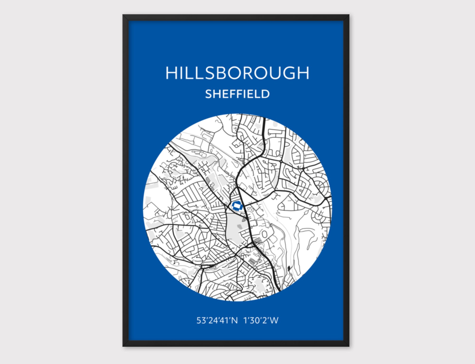 Sheffield Wednesday: Hillsborough Map Print - Etsy UK