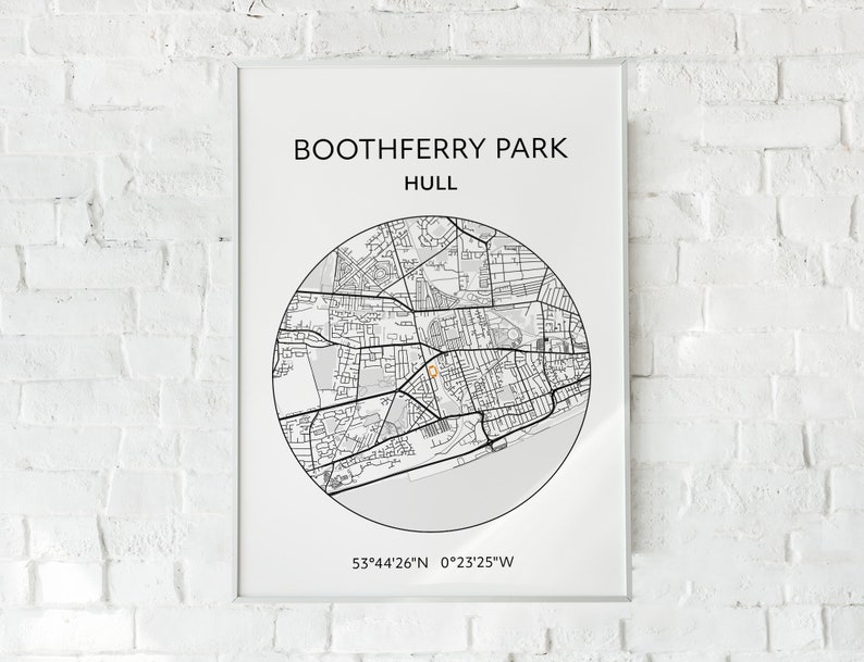 Hull City: Boothferry Park Map Print - Etsy