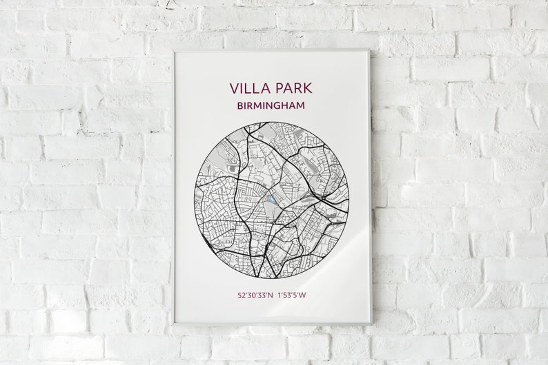 Aston Villa Print: Villa Park Map - Etsy