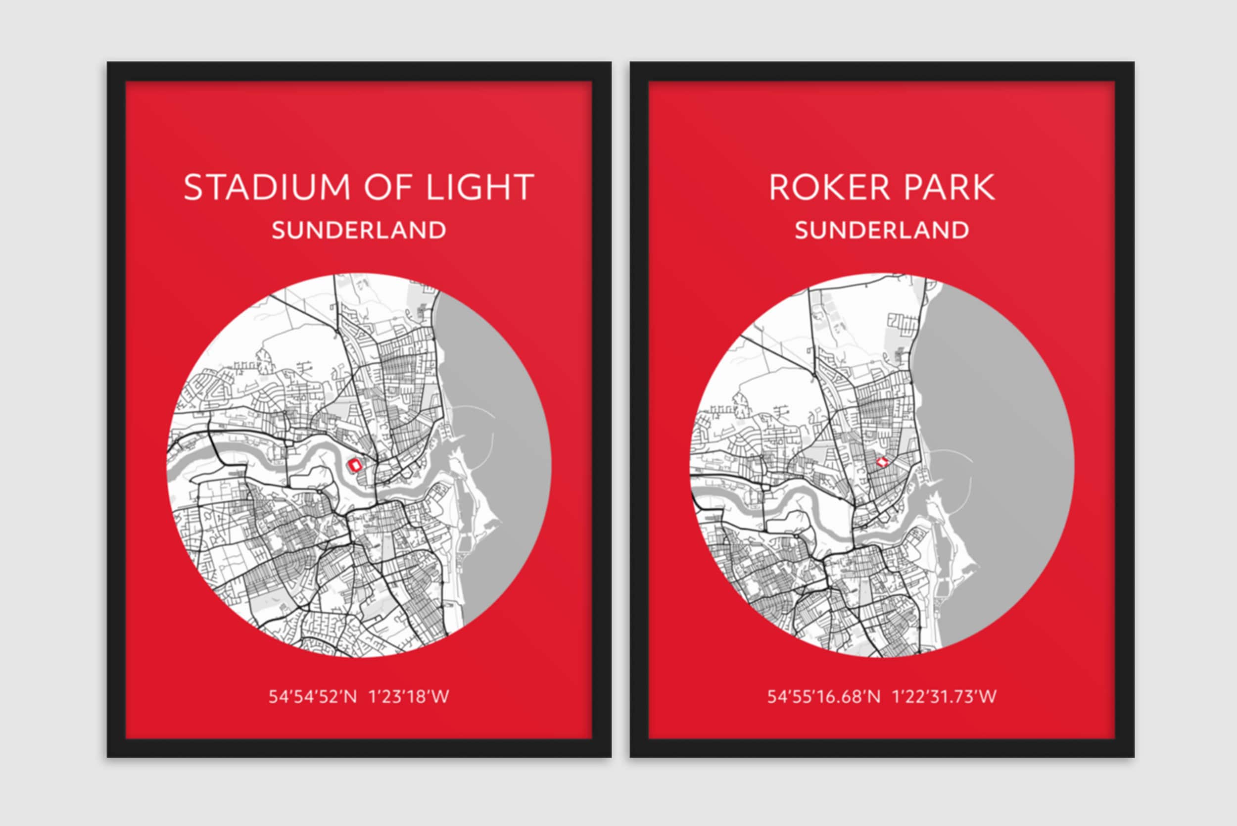 Sunderland Roker Park/stadium of Light Maps - Etsy UK