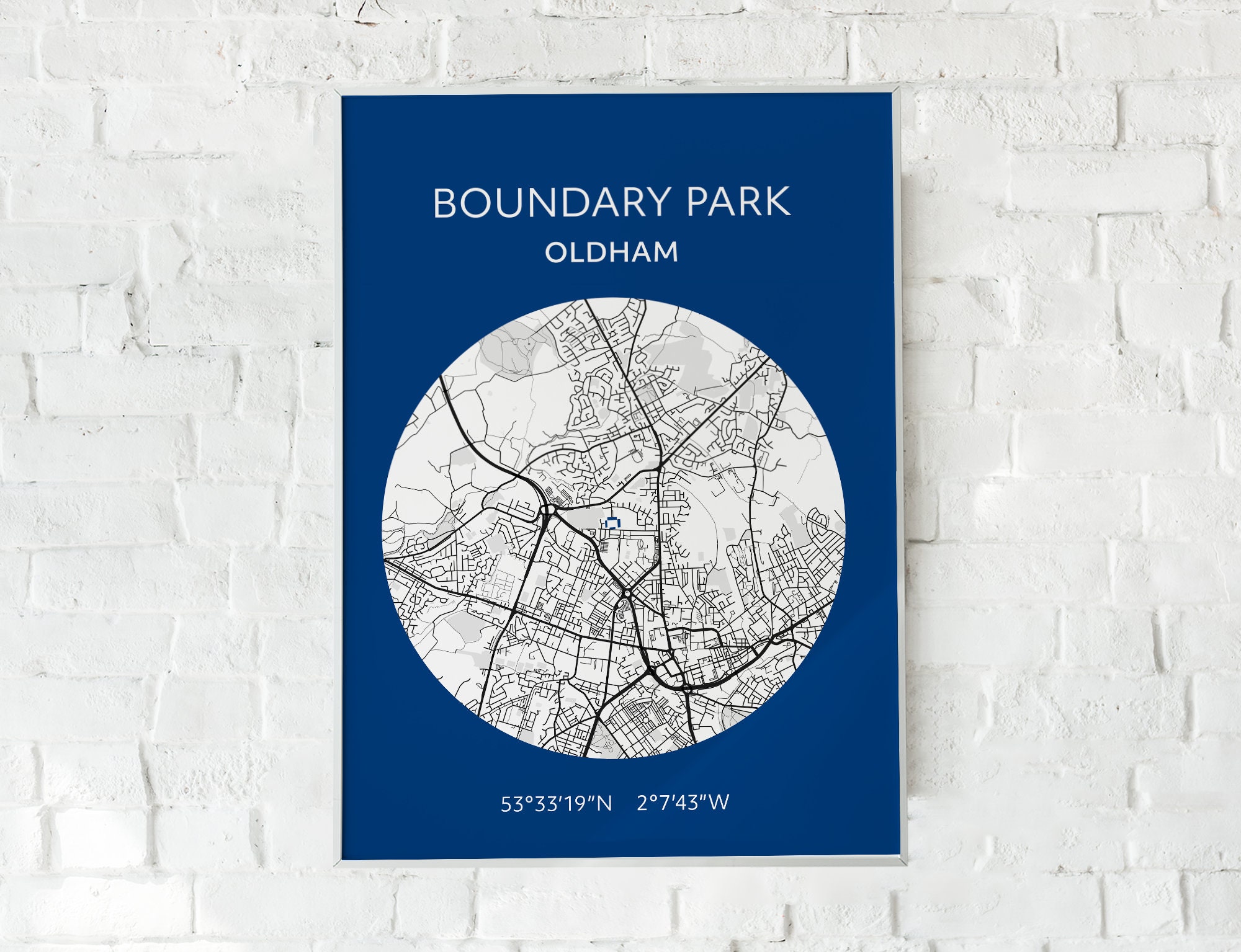 Oldham Athletic Print: Boundary Park Map - Etsy