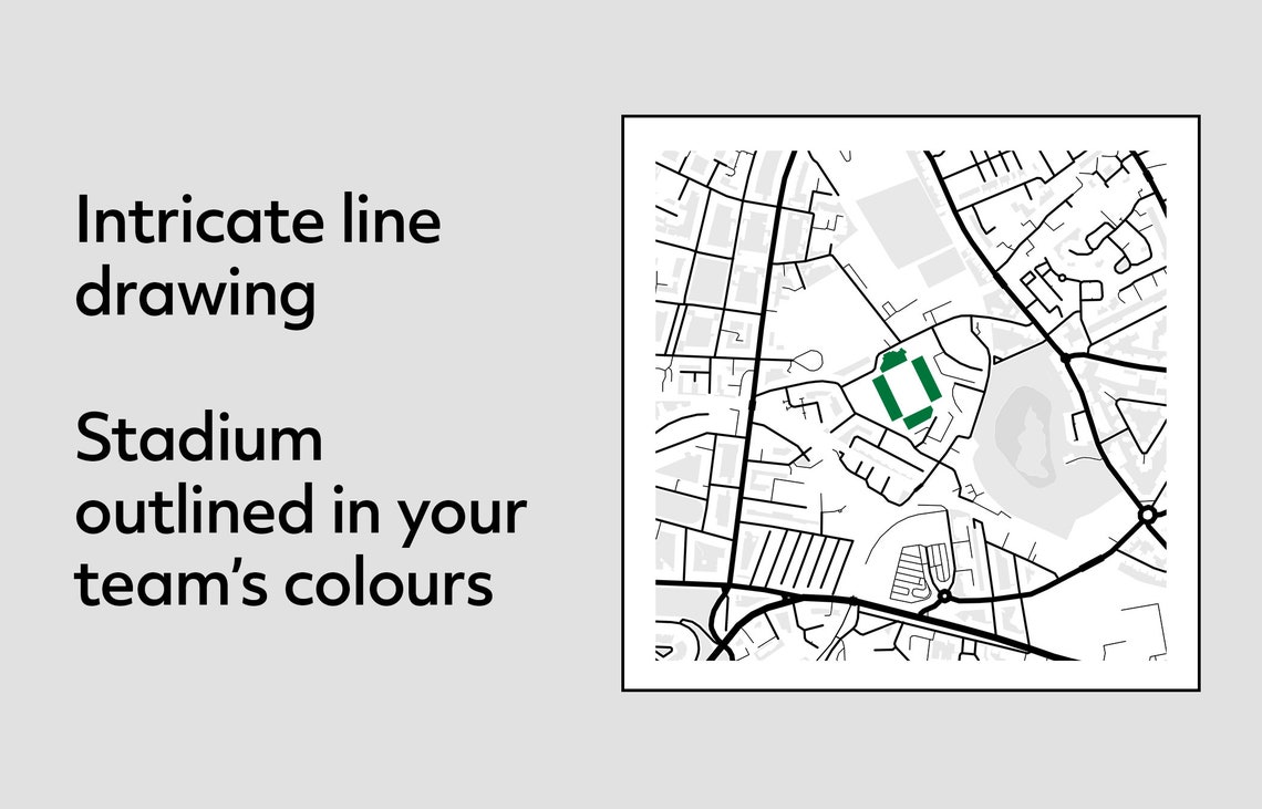 Hibernian Print: Easter Road Map - Etsy