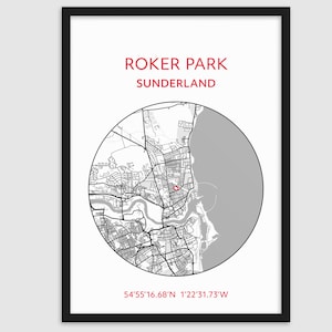 Sunderland Roker Park/stadium of Light Maps - Etsy UK