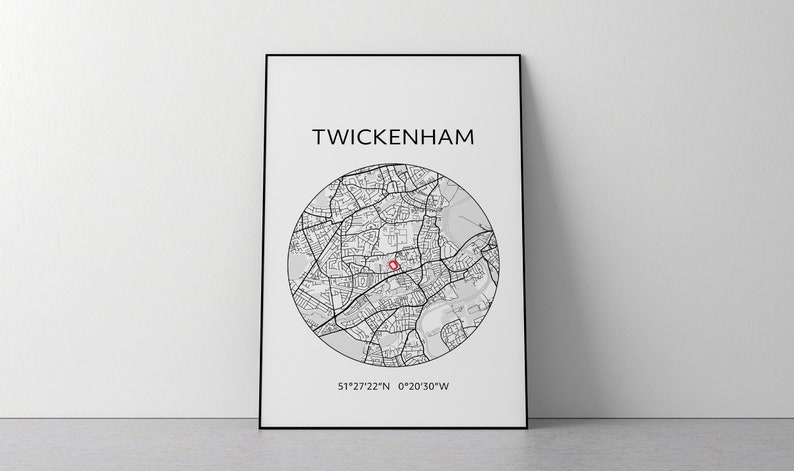 Twickenham, Home of Rugby, Map Print - Etsy
