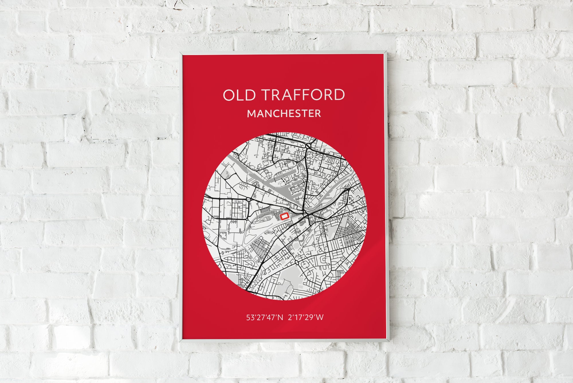 Man Utd print: Old Trafford map | Etsy