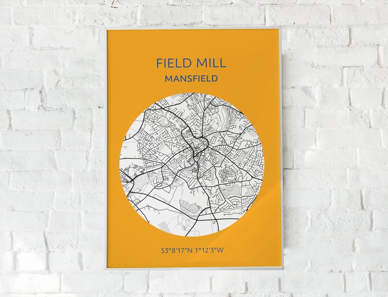 Mansfield Town Print: Field Mill Map - Etsy