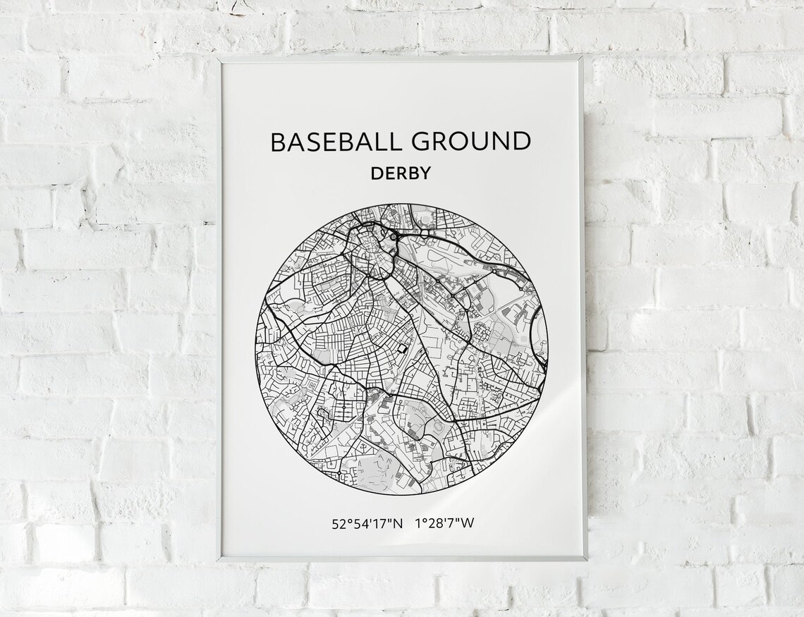 Derby County: Baseball Ground Map Print - Etsy