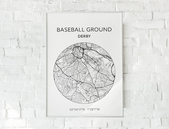Derby County: Baseball Ground Map Print | Etsy